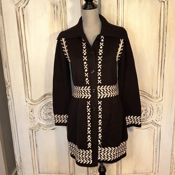 Nine West | Sweaters | Nine West Ethnic Contrasted Colors 3d Embroidery ...